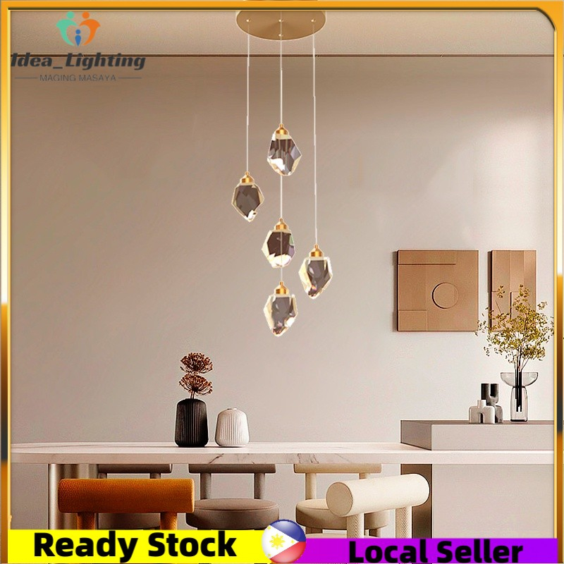 Nordic LED Crystal Chandelier Ceiling Light for Dining Room Bar Counter ...