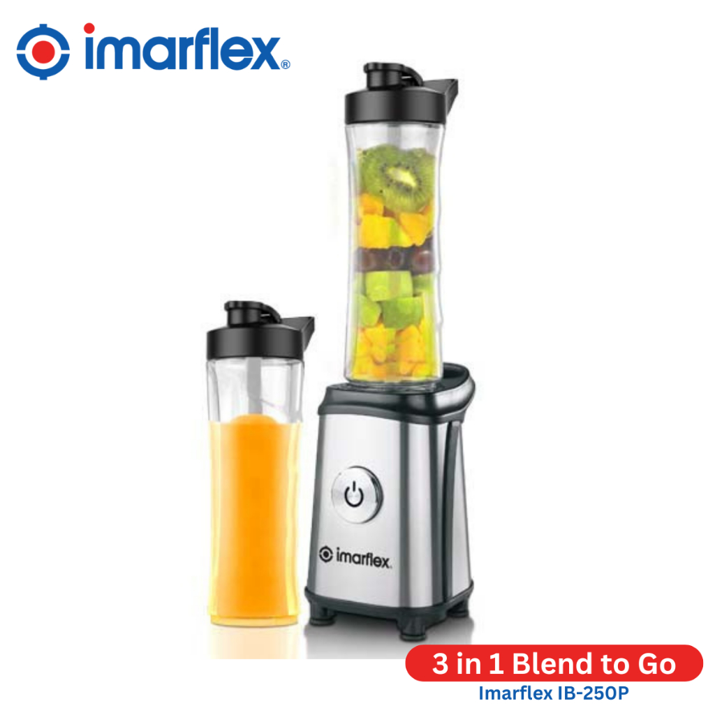 Imarflex IB-250P 3-in-1 Blend To Go Personal Blender for Shake, Fruits ...