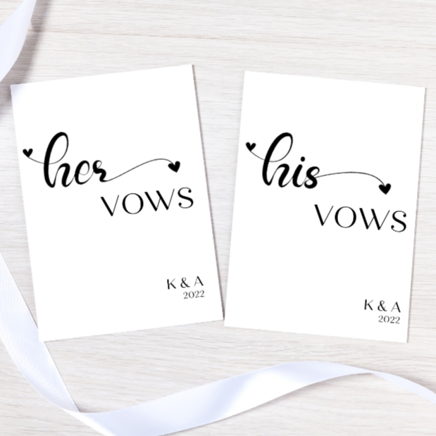 His Her Wedding Vows Card Booklet Sold in Pair Vow Card | Shopee ...