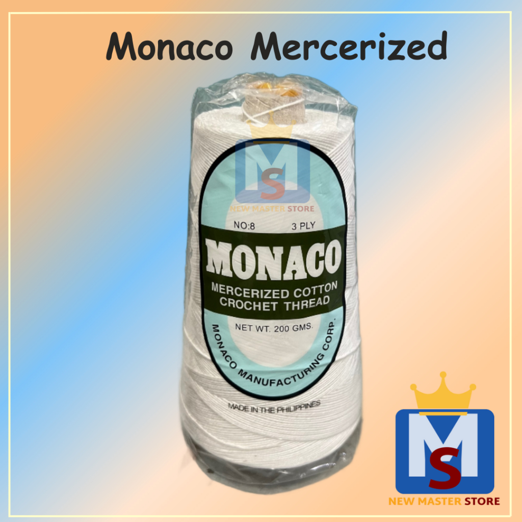 Monaco Mercerized Cotton Thread 3 ply Cone 200g White | Shopee Philippines