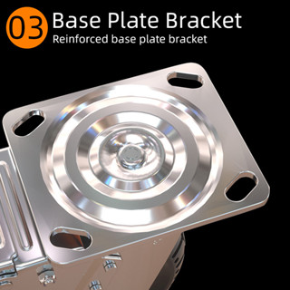 Rubber Wheel With Lock Push Cart Wheel 4/5/6/8 Inch Brake Trolley ...