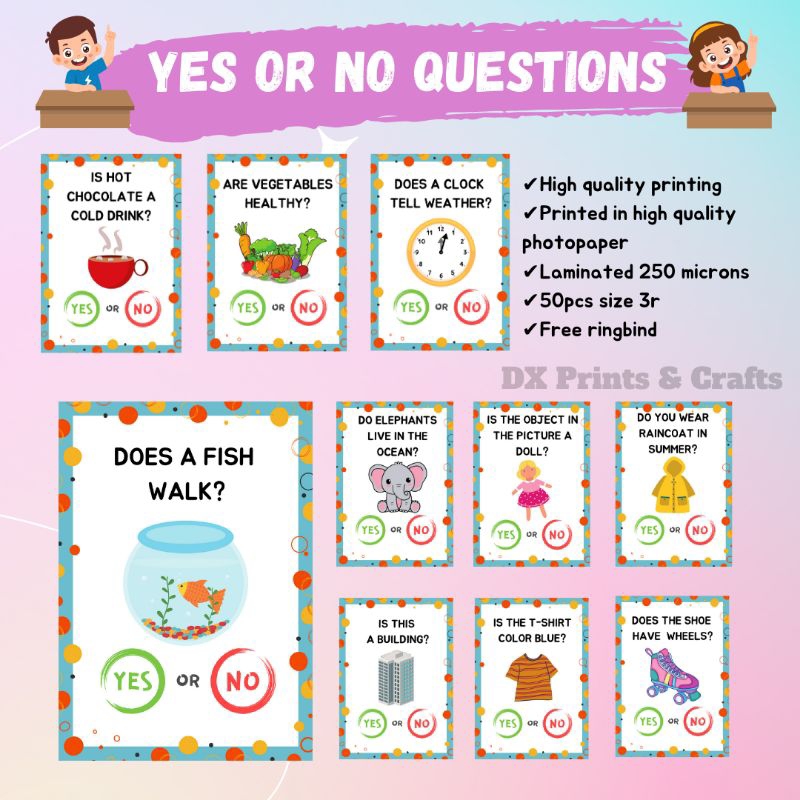 Laminated Flash Cards for verbal and non-verbal communication (Yes or ...