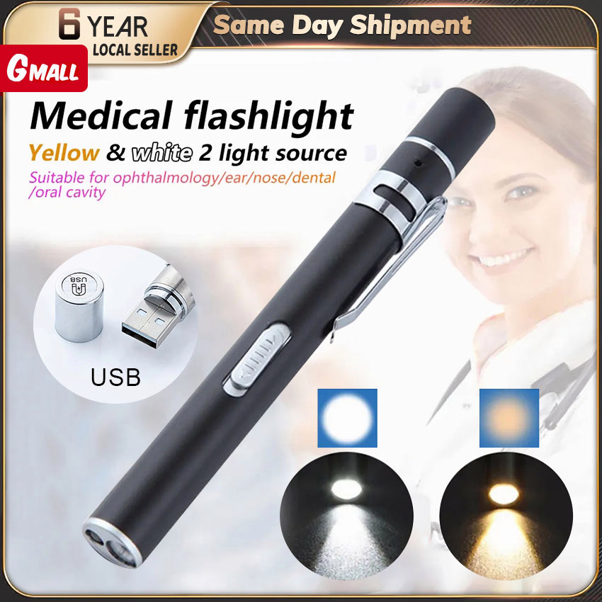 【Fast Delivery】 Medical Handy Pen Light Mini Nursing Flashlight USB ...