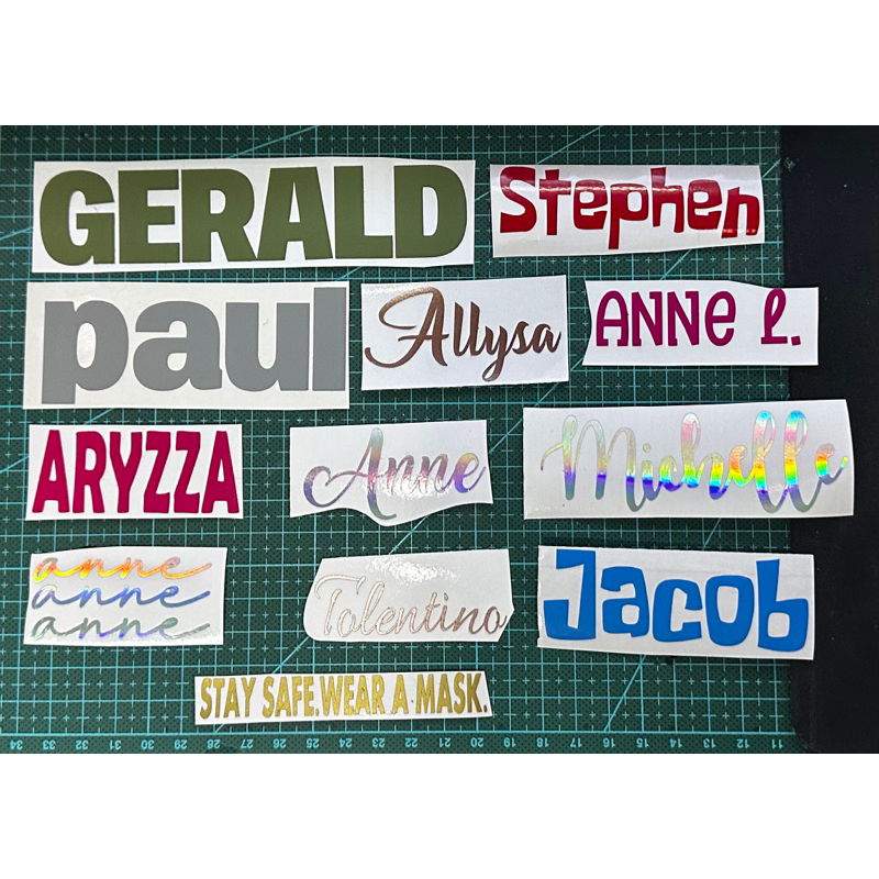 Personalized Waterproof Vinyl Name Sticker/Decals/Labels | Shopee ...