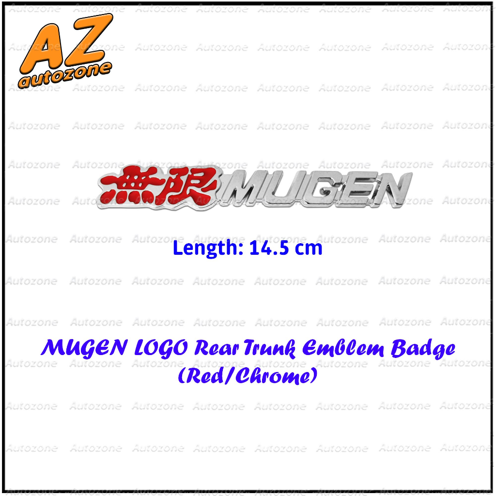 MUGEN LOGO Rear Trunk Emblem Badge for Mitsubishi Cars (Red/Chrome ...
