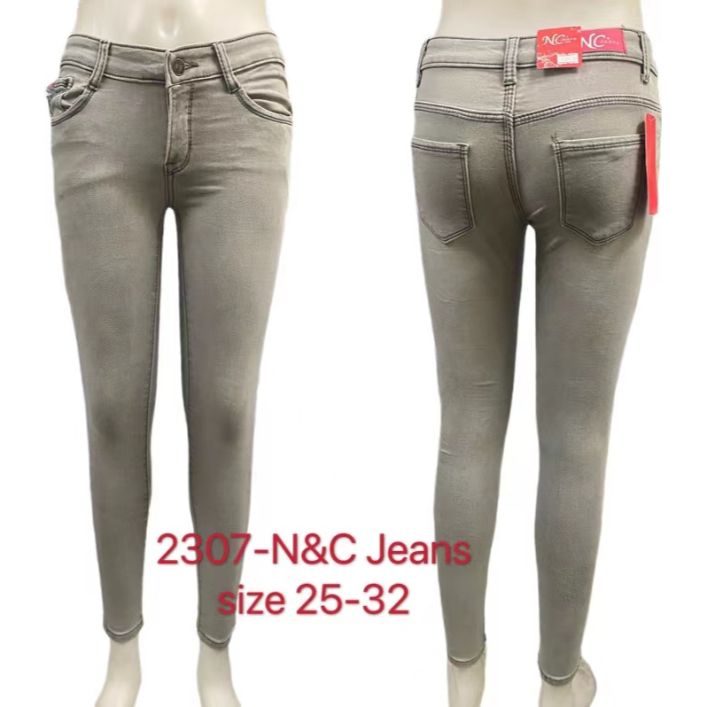 COD Skinny denim grey plain strechable jeans for women | Shopee Philippines