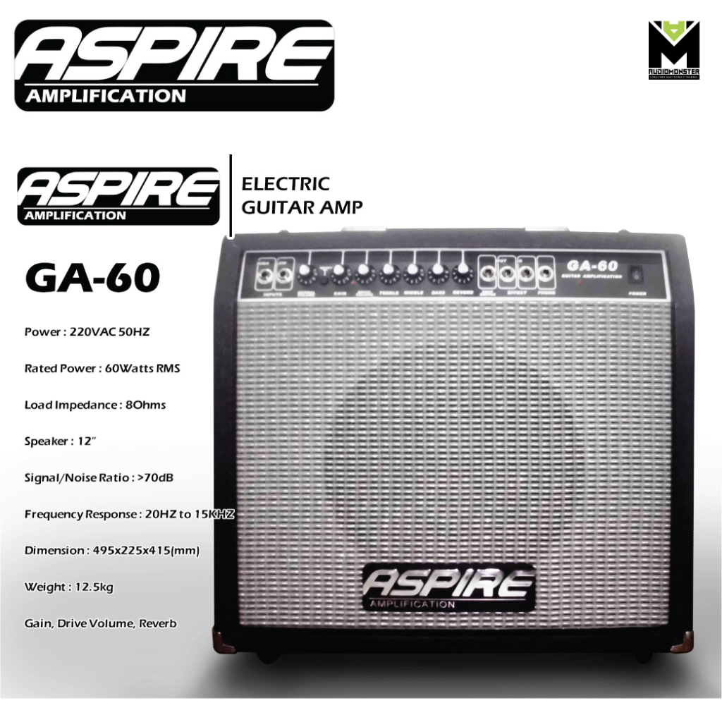 Aspire GA-60 Electric Guitar Amplifier 60 Watts | Shopee Philippines