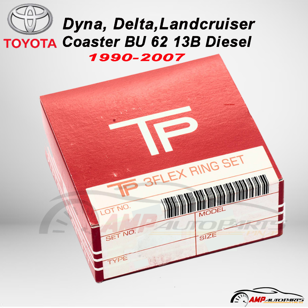 Tp Piston Ring for Toyota 13B / Dyna, Delta,Landcruiser,Coaster BU 62 13B Diesel 1990-2007 ...