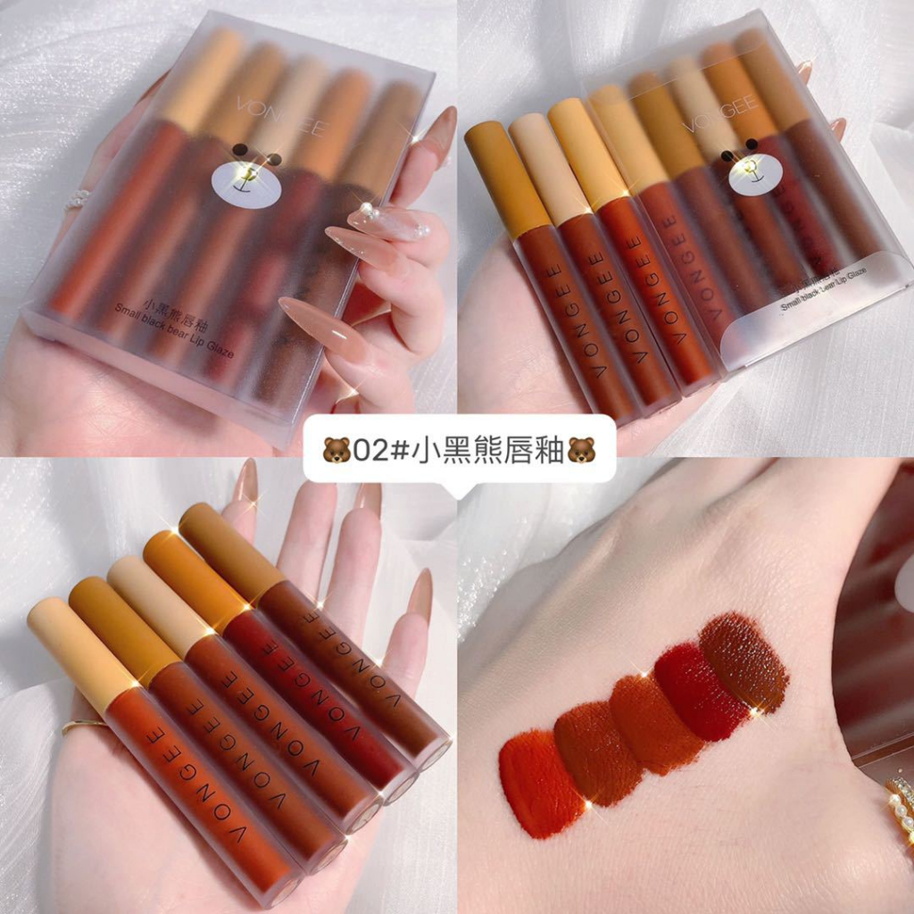 5pcsset Lip Tint Set Waterproof Lipstick Set Matte Lipgloss Tint Set Makeup Beauty Ts 6pcs