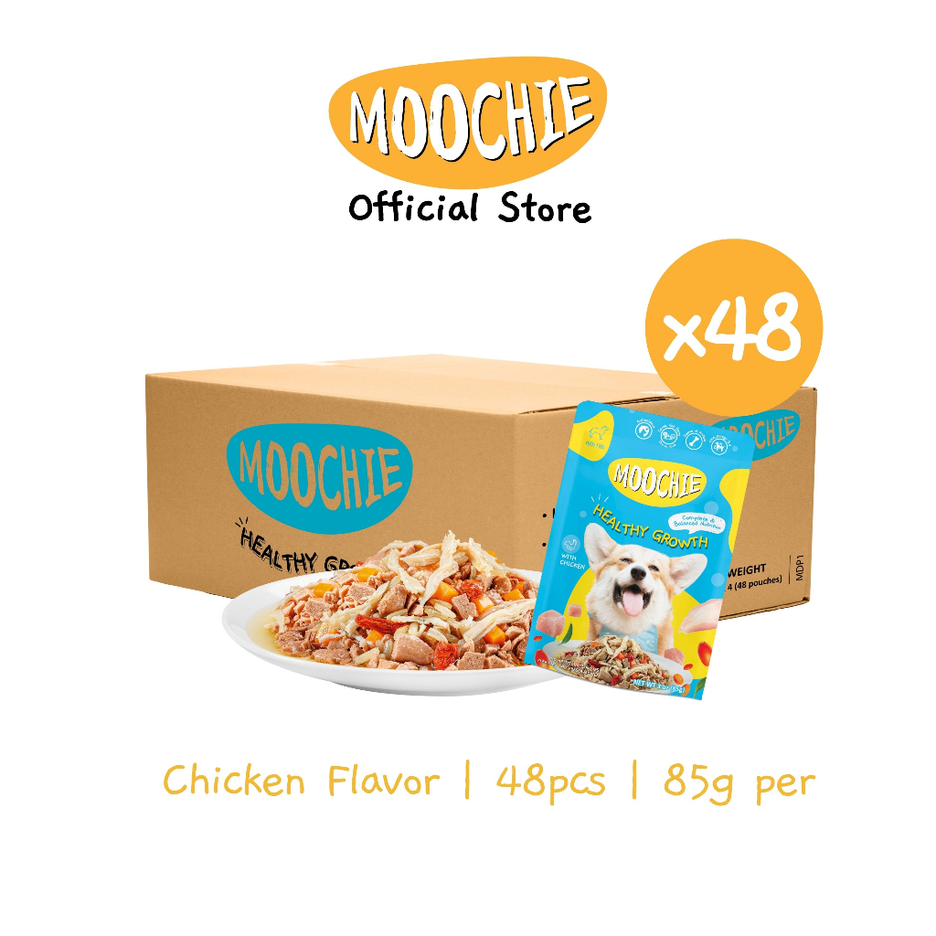 Moochie Savers Box Wet Dog Food Casserole Healthy Growth Chicken Flavor 85g Pouch X48 For Puppy ...