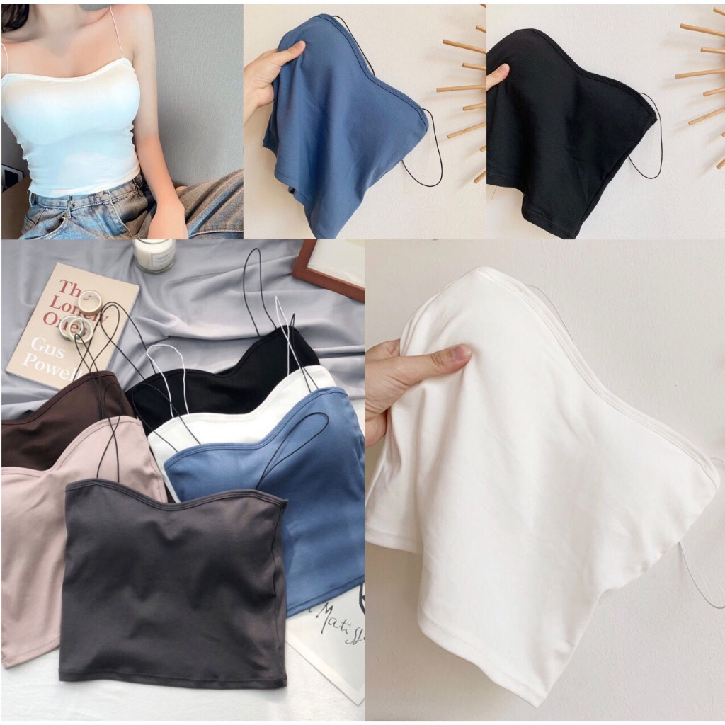 HJ Sling Tank Tops U3 for Women's Beautiful Back Tube Top Chest Pad U ...