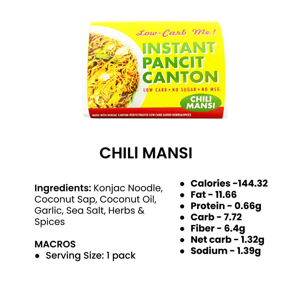 Instant Pancit Canton (Classic, Chili Mansi, Chili Garlic) Low Carb ...