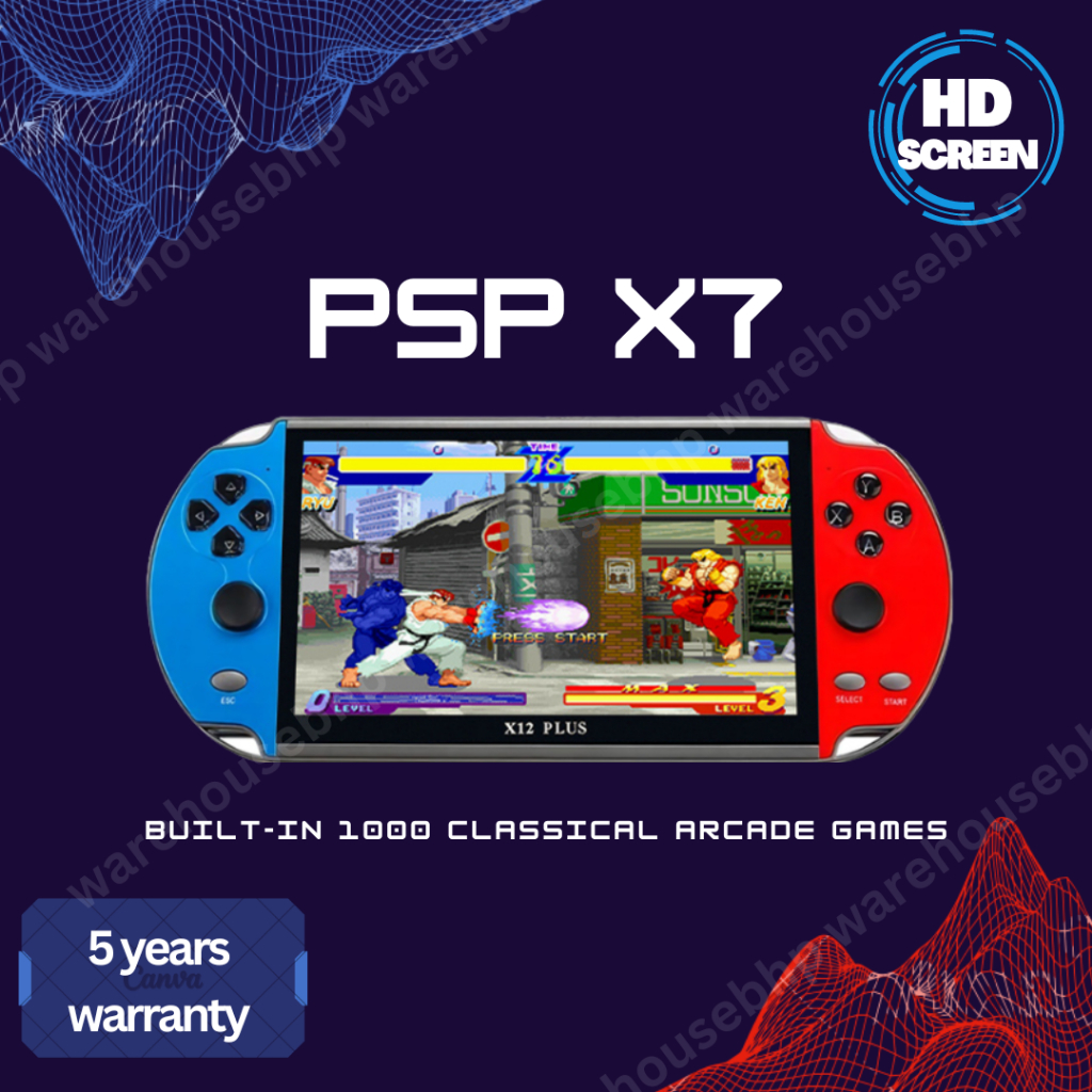 Handheld Game Console PSP X7 8GB in 1000 Games Support Camera Video ...