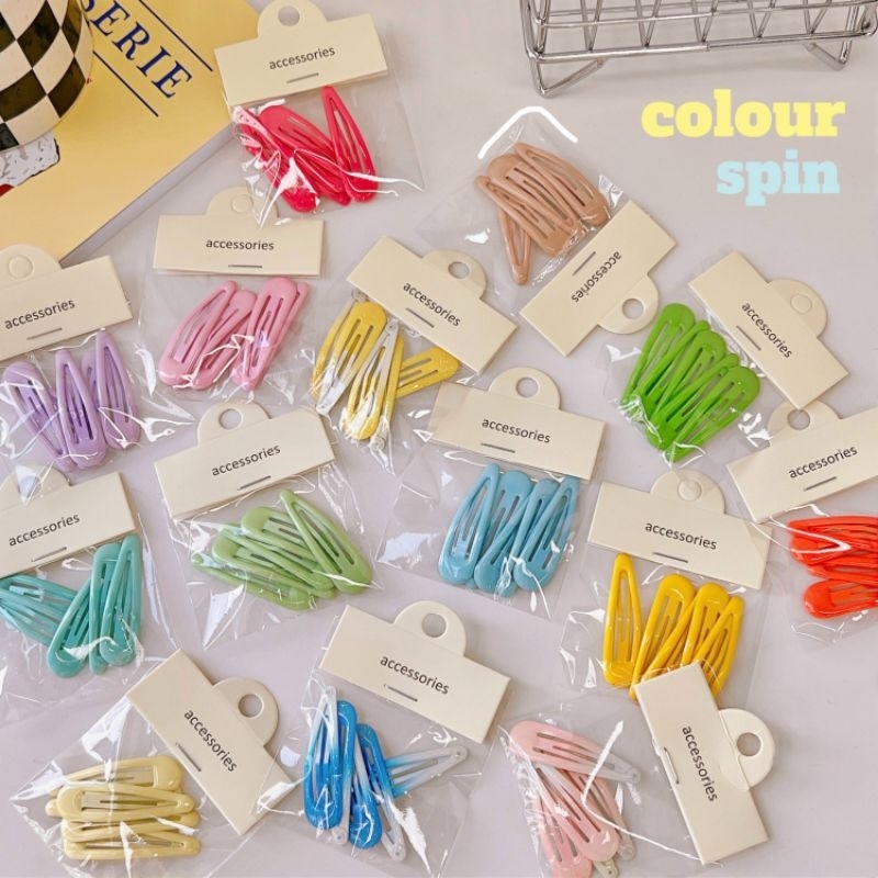 5pcs/ set Cute Candy Color Waterdrop Shape Hairpins for Girls Hair ...