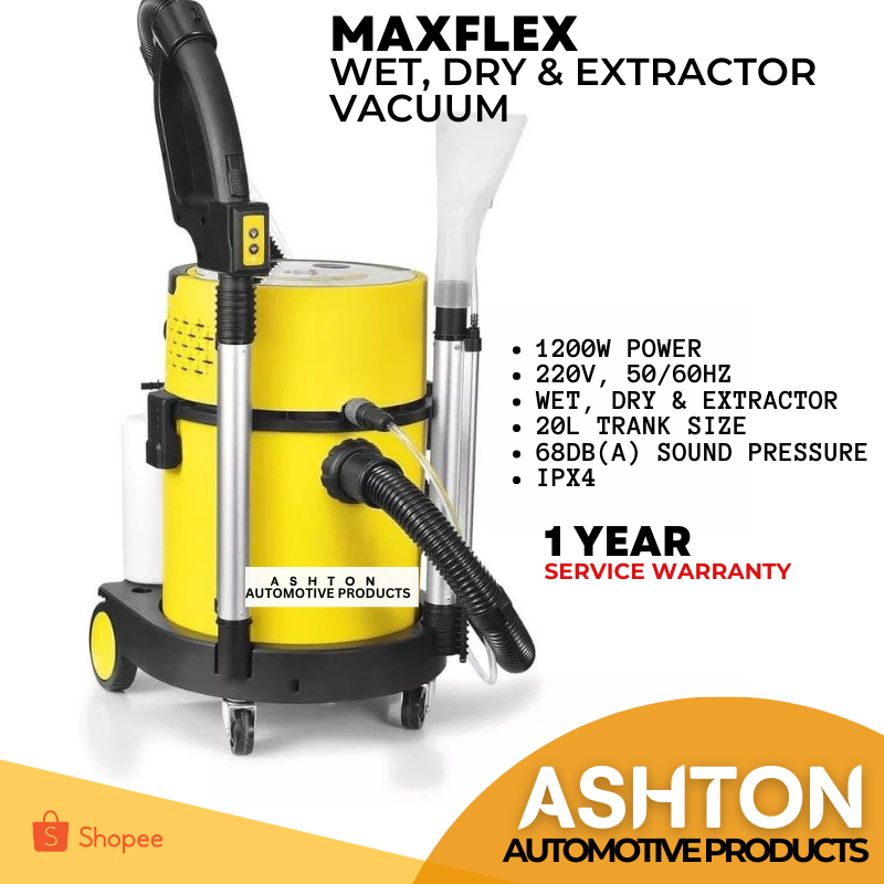MAXFLEX professional heavy duty vacuum EXTRACTOR cleaner wet/dry 1200w remote | Shopee Philippines