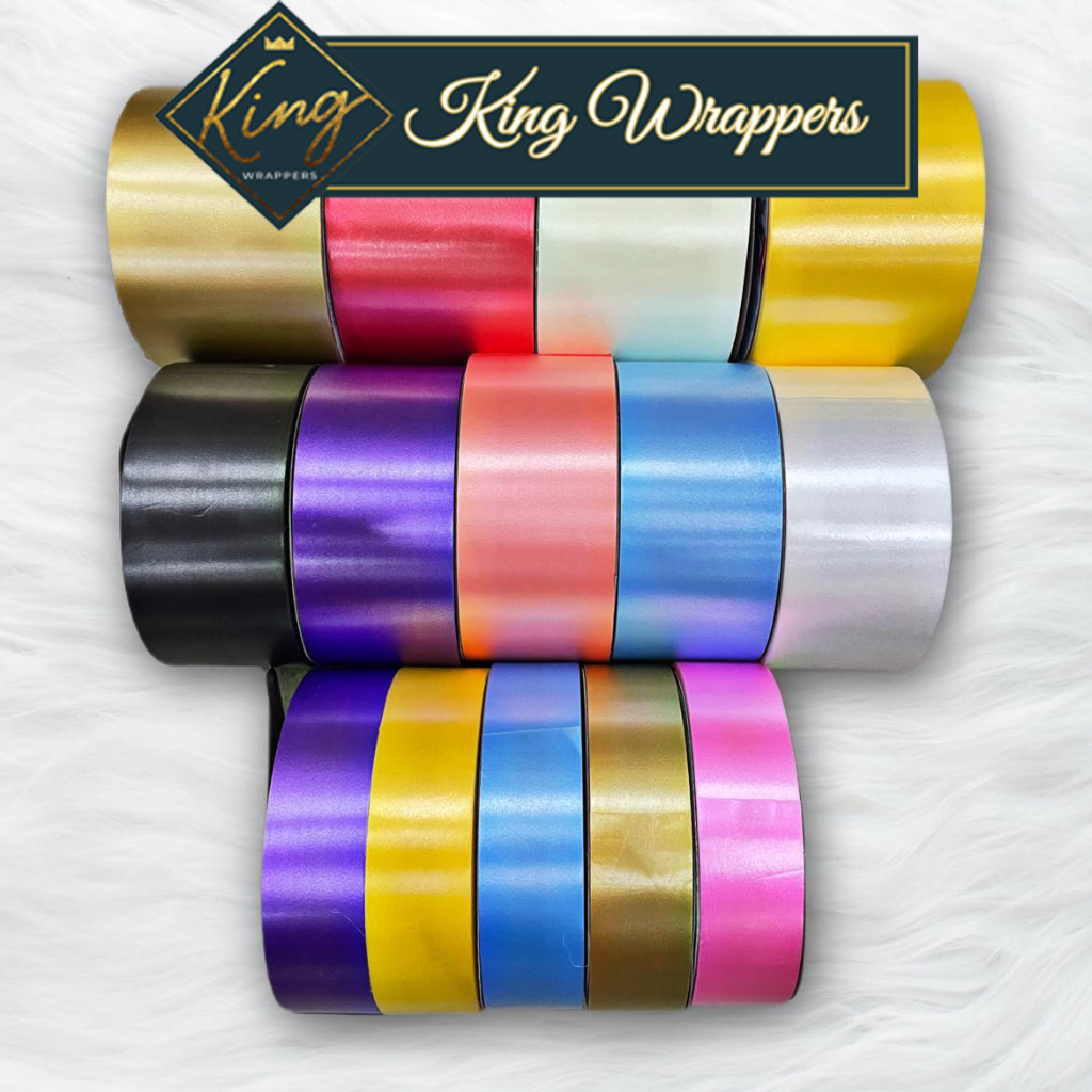 50 Yards | 3cm, 5cm & 7cm | Plastic Ribbon Gift Wrapping Ribbon Flower ...