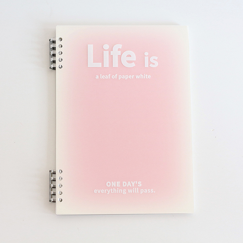 Life is Dreamy Frosted Clear binder with loose leaf and divider 20/26 ...
