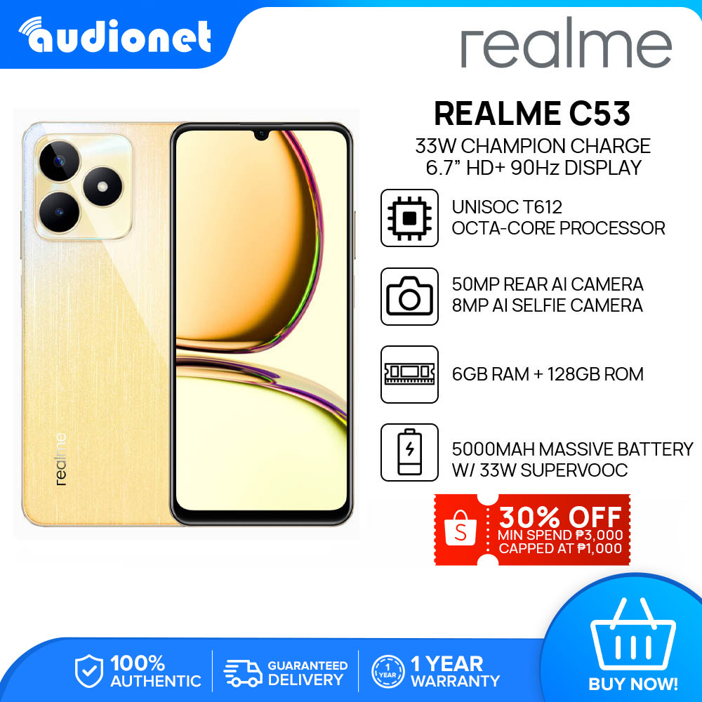 Realme C53 Smartphone 6GB RAM+128GB ROM Unisoc T612 6.7” HD+ 90Hz Display 50MP AI Camera NEW ...
