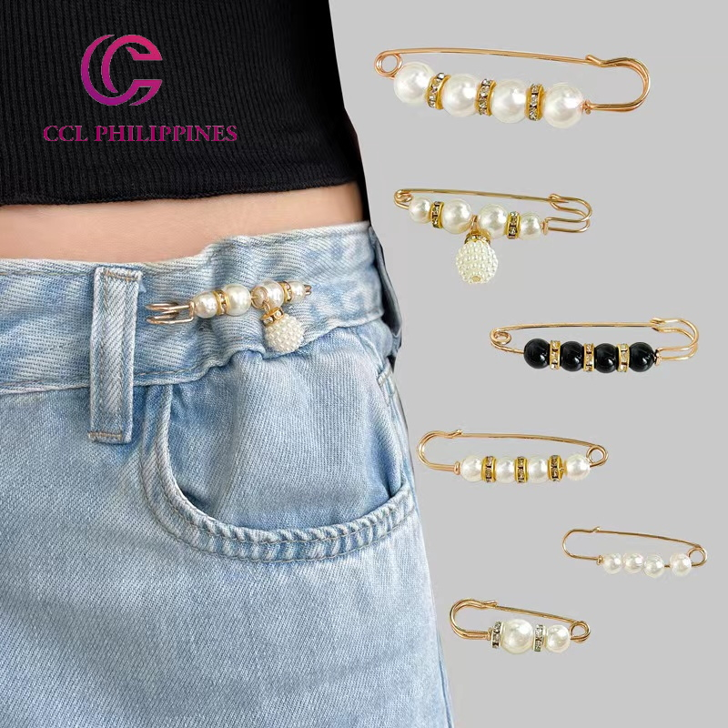 CCL PH 1PC Korean Style Pearl Brooch Double Pin Pearl Brooch Pin Buckle ...