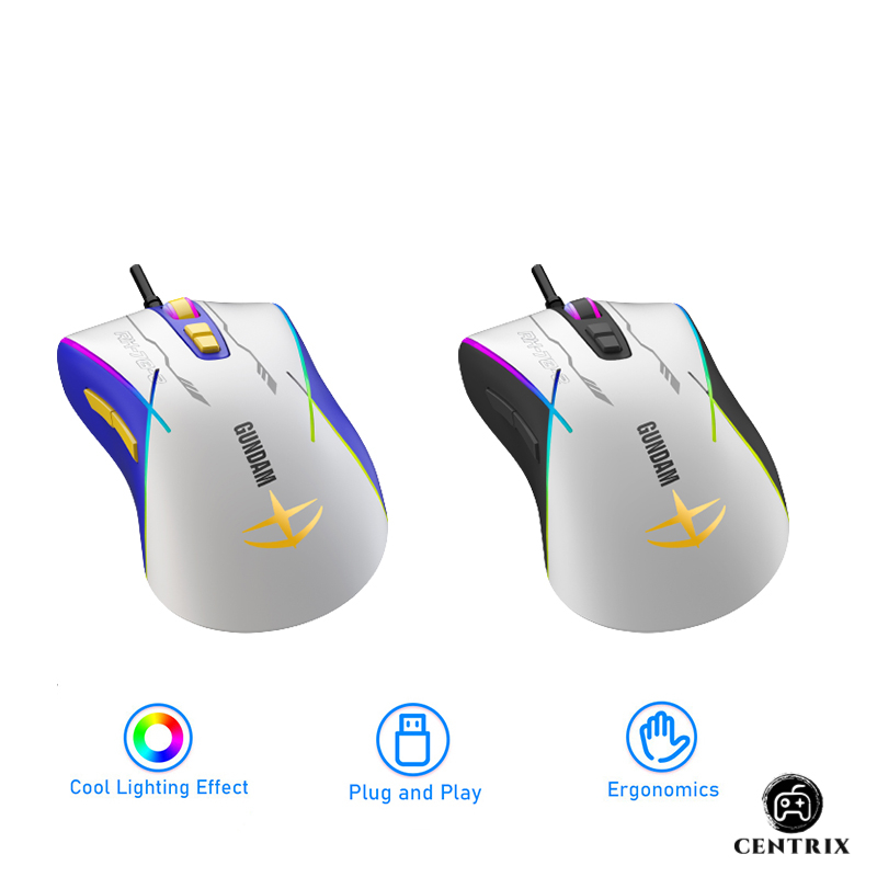 Centrix Gundam Mouse Cartoon Wired Gaming Mouse RGB Backlit (GD-001 ...