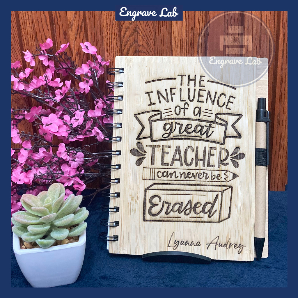 Personalized Bamboo Notebook | Laser Engraved Gift Tokens Souvenir ...