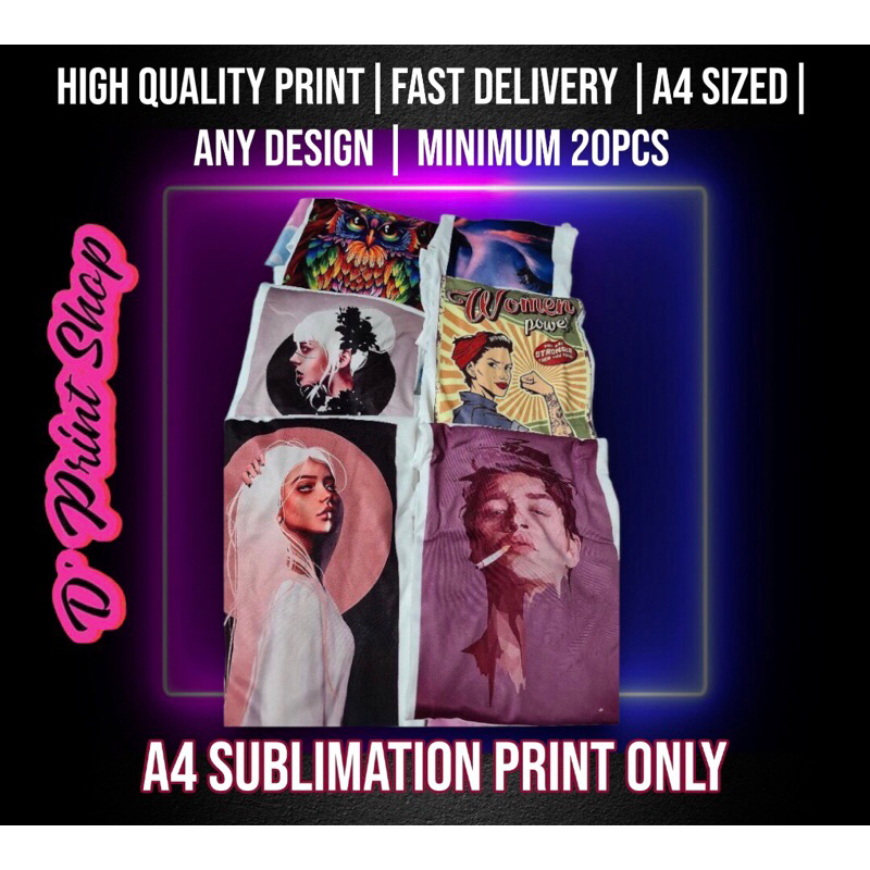PRINT FOR SHIRT A4 SIZE (SUBLIMATION READY TO PRESS) | Shopee Philippines