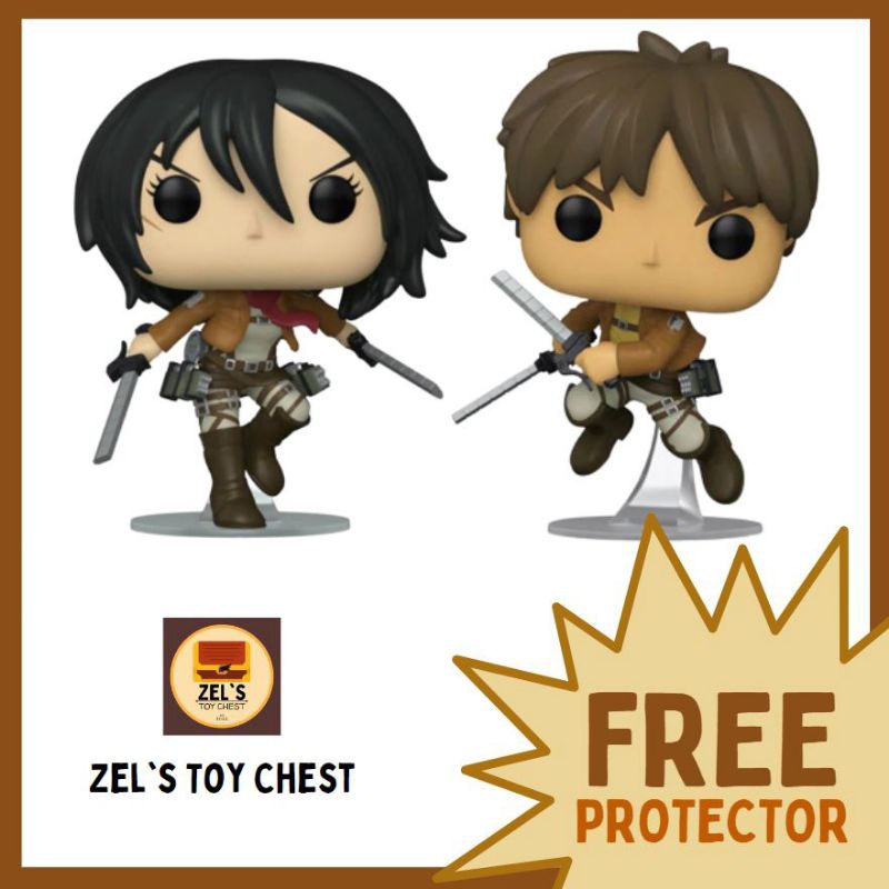 Funko Pop! AoT: Eren Jaeger and Mikasa Ackermann Bundle with Free ...