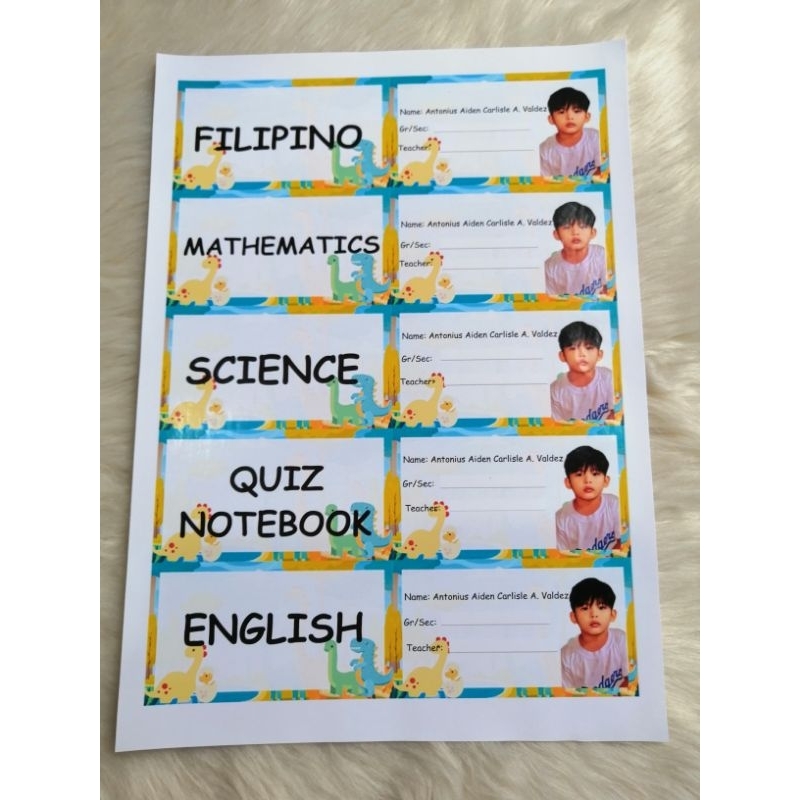 Personalized Notebook sticker Name and Subject | Shopee Philippines