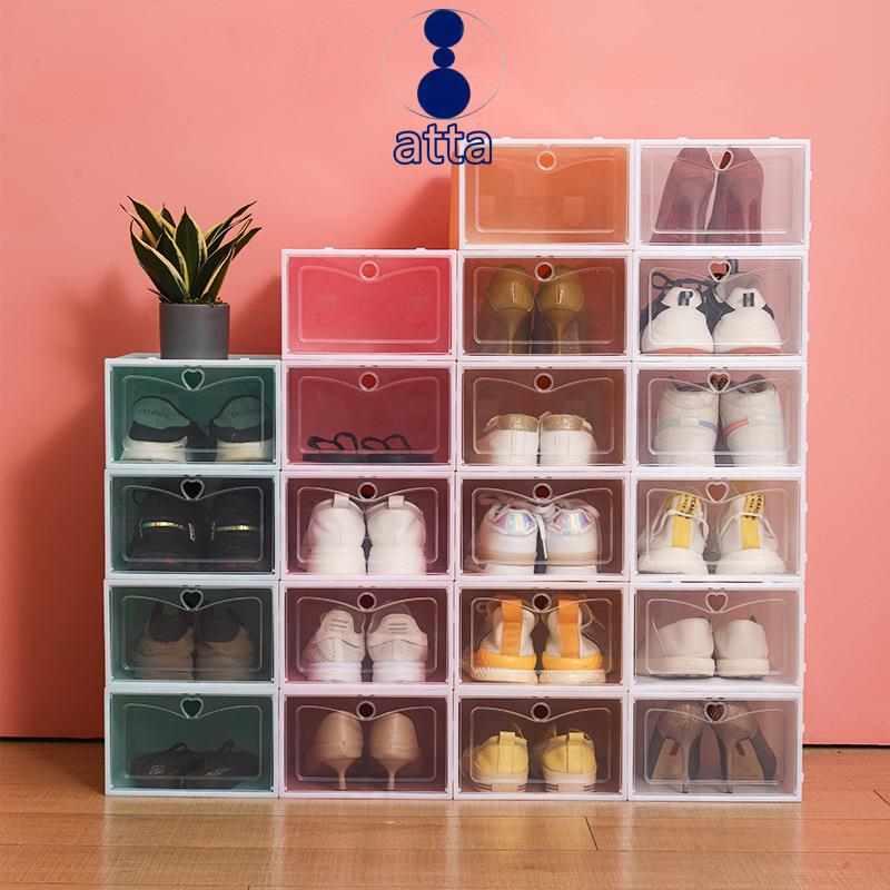 atta 1Pcs Candy Color Shoe Box Foldable Drawer Case Storage Organizer ...