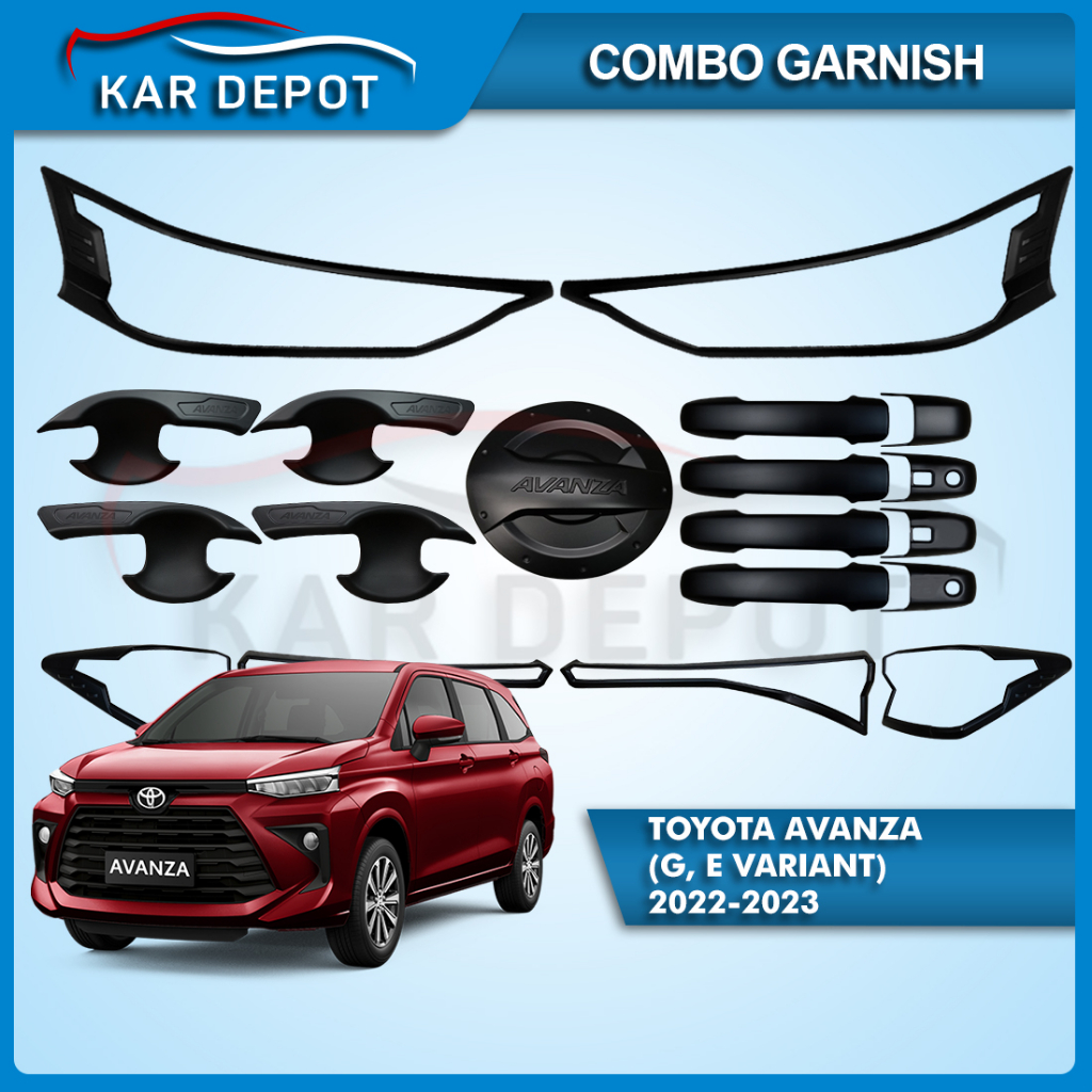 Toyota Avanza G, E variant 2022-2023 Combo Garnish Set Black | Shopee ...