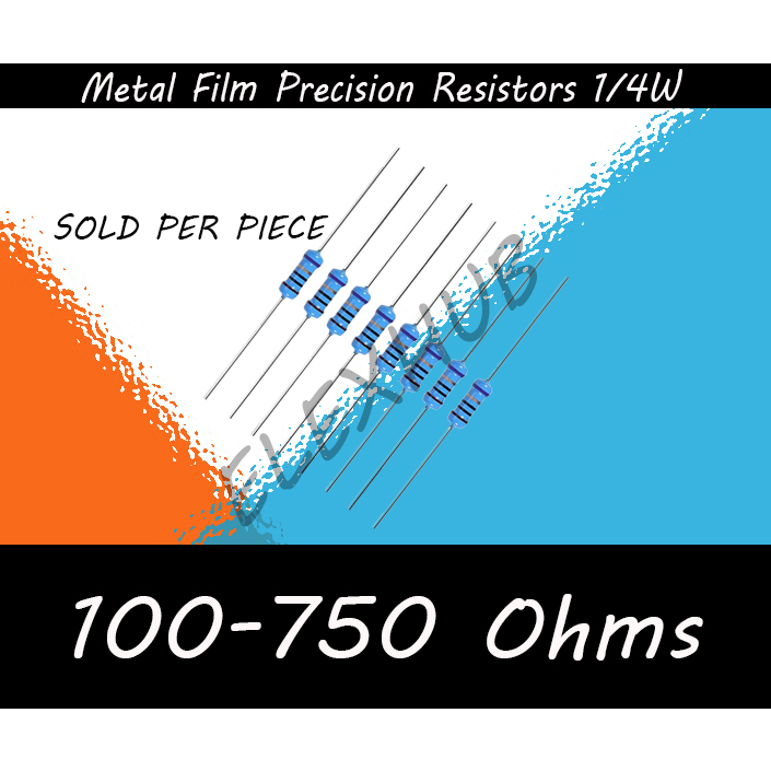 Resistor Metal Film 100 - 750 Ohms 1/4W 100 200 220 270 240 330 470 510 ...