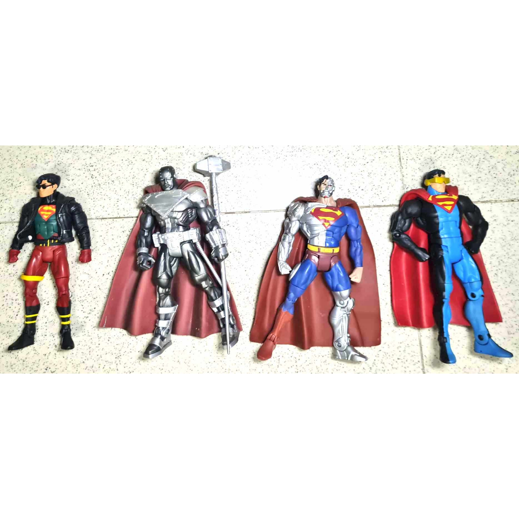 {GOT} DCUC Super Boy Steel Cyborg Superman Eradicator Set of 4 Action ...