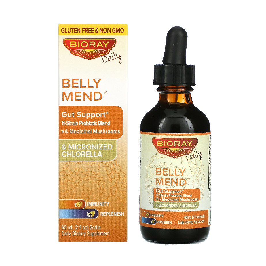 Bioray Inc., Belly Mend, Gut Support, Alcohol Free, 2 fl oz (60 ml ...