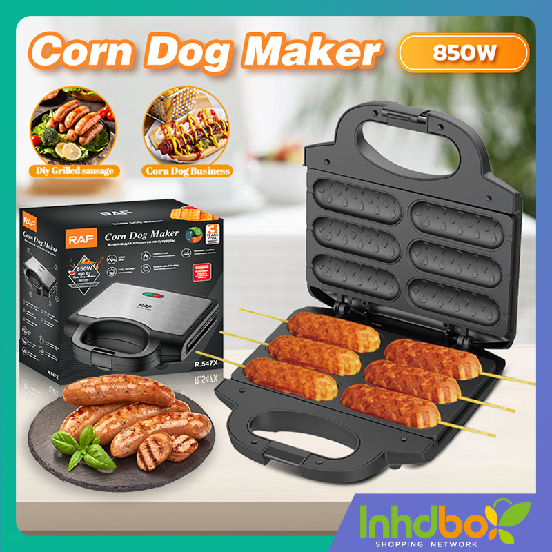 RAF Electric Waffle Maker 6 in1 Hot Dog Maker 750W Corn Hotdog Waffle ...