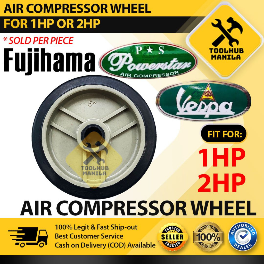 Air Compressor Wheel 1HP 2HP Belt Type for Fujihama / Vespa / Powerstar ...