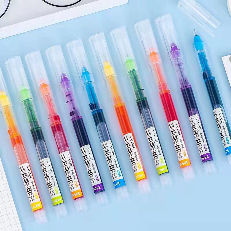 12Pcs/Set Liquid Color Roller Ball Pens # ZS-7001 0.5mm | Shopee ...