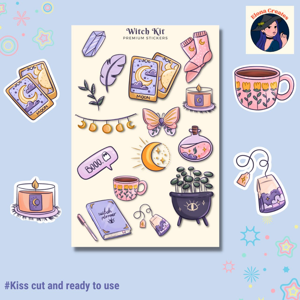 Witch Kit Mystic Celestial Sticker Sheet For Journals And Planners EC ...