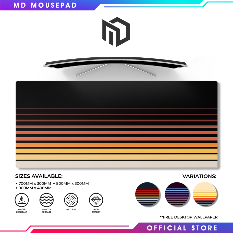 MD Mousepad | Retro Vintage Stripes | Extended Large Gaming Mouse pad ...