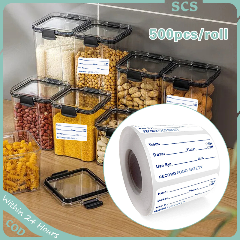 500pcs/roll Food Date Storage Labels 2.5*5cm Food Safety Date Sticker ...