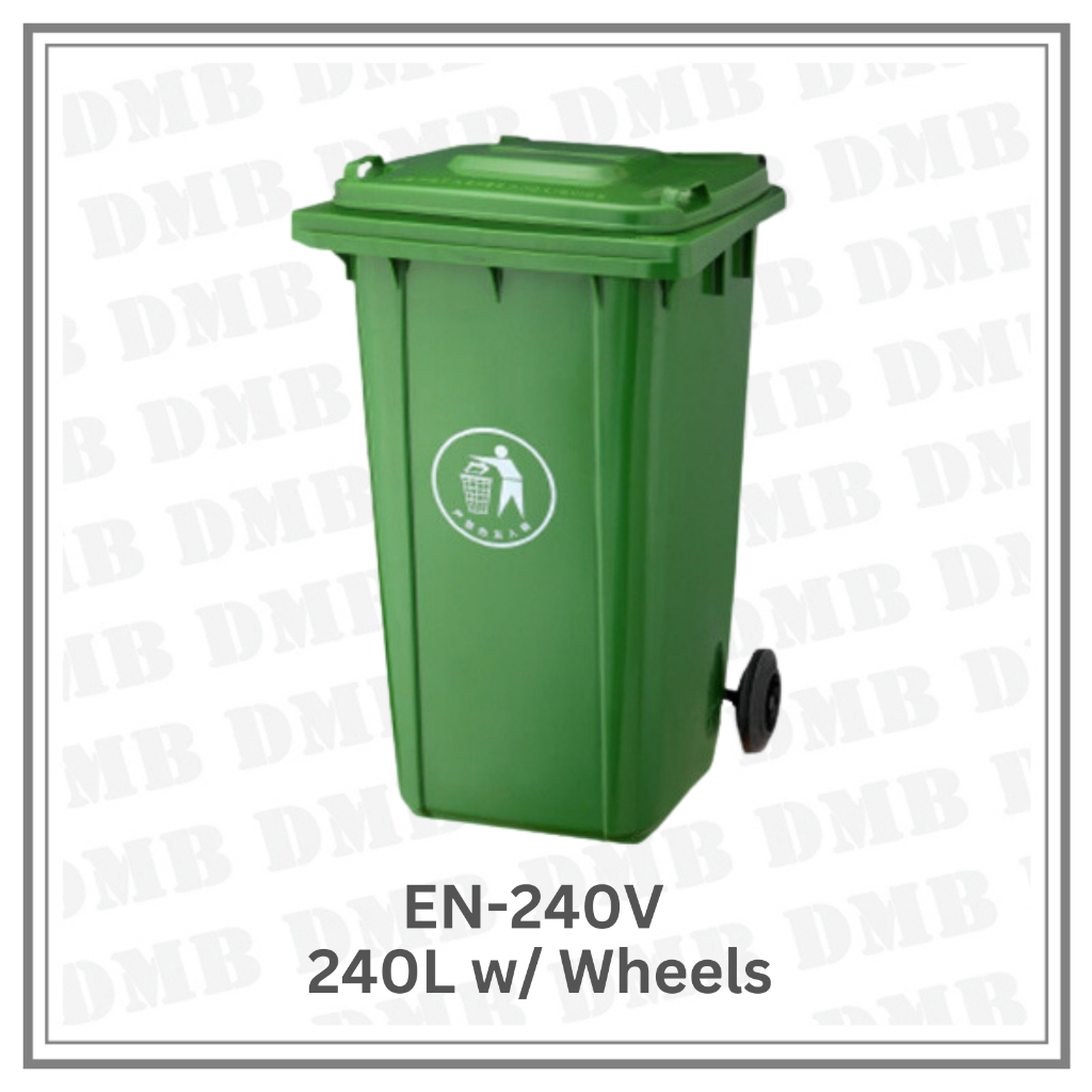 240 Liters Mobile Trash Bin with Cover and Wheels Assorted Colors (EN ...