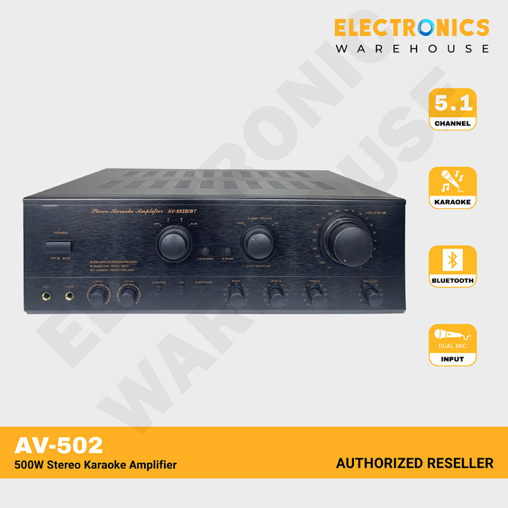 Original AV-502 B 500W Stereo Karaoke Professional Power Amplifier | Shopee Philippines
