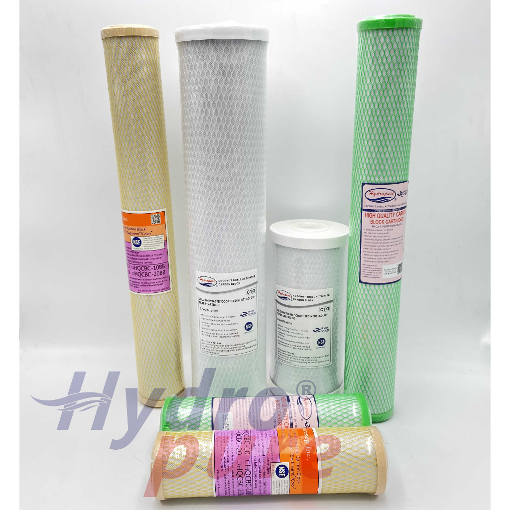 Hydrosep /Hydropure Carbon Block Filter CTO 10SL/20SL Green Yellow ...
