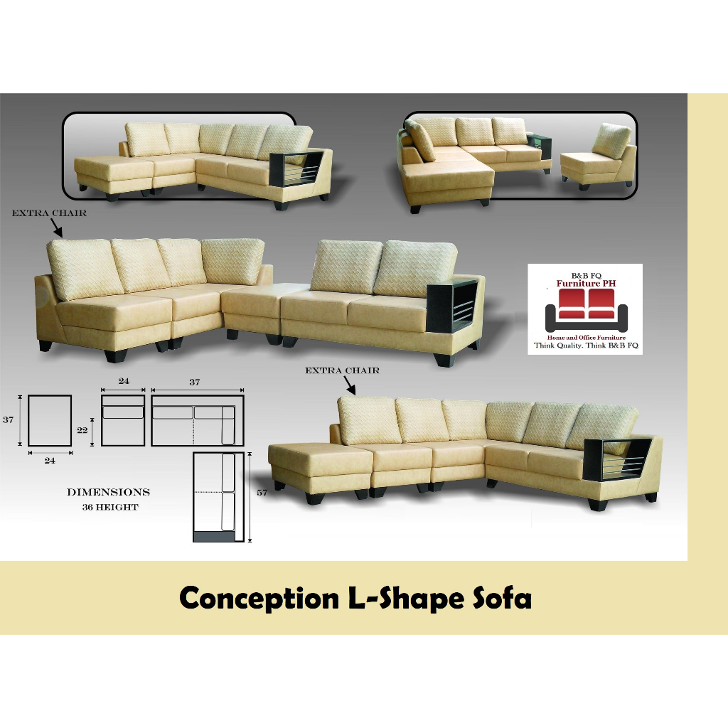 Conception L-Shape Sofa with Stool | Shopee Philippines