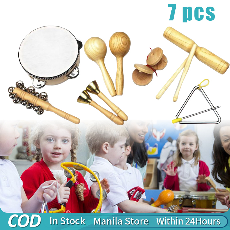 7 in 1 Wooden Toddler Educational & Musical Percussion for Kids ...