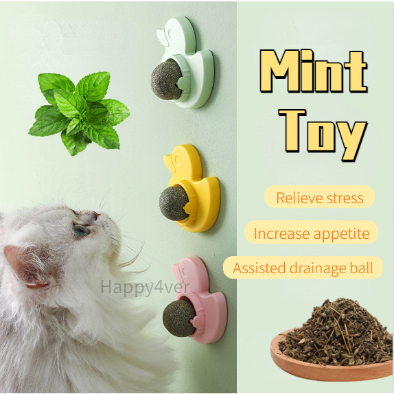 Cat Catnip Mint Toy Ball Silvervine Stick Lollipop For Cat Teeth Clean Treats Cat Grass Lick ...