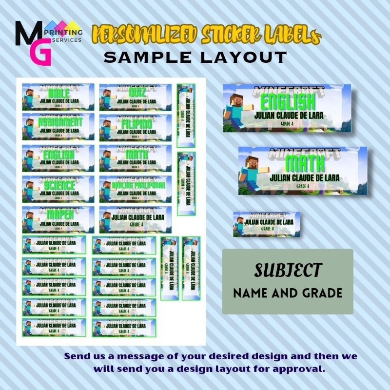 Customized Sticker Name Labels for notebooks and books | Shopee Philippines