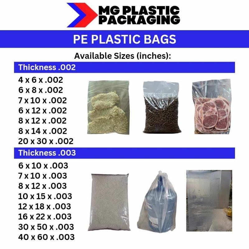 PE plastic bags 4to7 inches / 100pcs per pack | Shopee Philippines