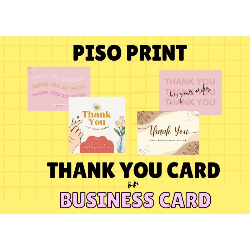 PISO PRINT THANK YOU CARDS| BUSINESS CARD| GREETINGS CARD AND MORE ...