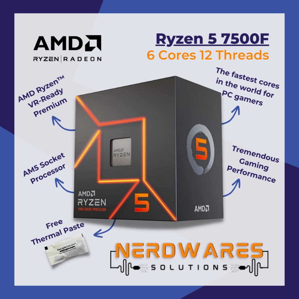 AMD Ryzen 5 7500F 6 Cores 12 Threads Gaming Desktop Processor Support ...