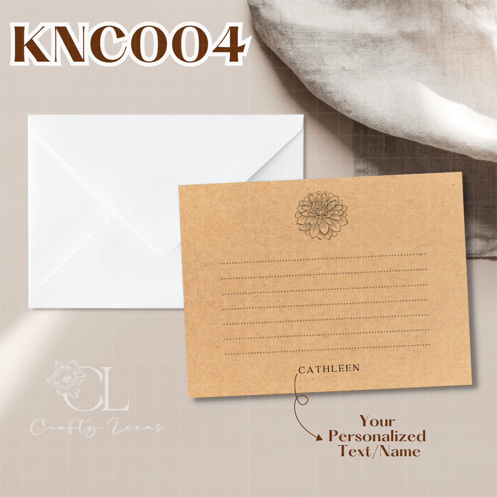 Minimalist Kraft Card - Personalized / Customized Notecard / Gift Card ...